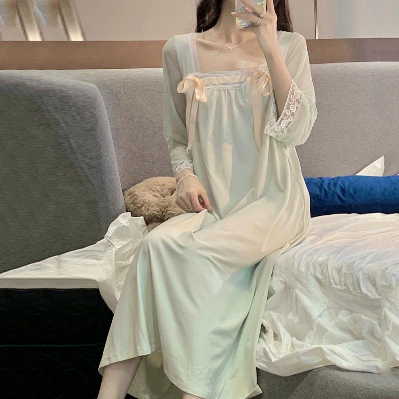 Antique Style Chinese lace Hanfu Nightdress Women Tube Top Square Neck ...