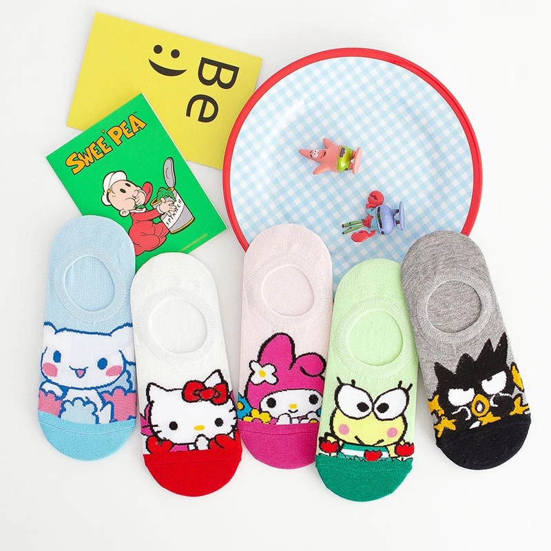 5 pairs Kawaii Sanrio Hello Kitty Socks Cute Cartoon My Melody ...
