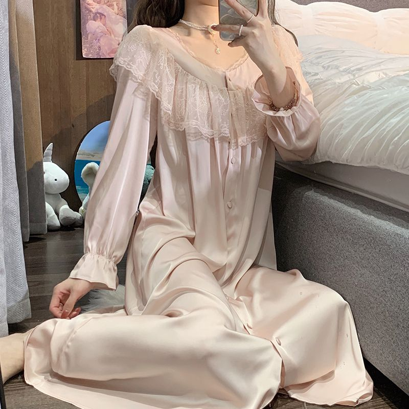 Antique Style Chinese lace Hanfu Nightdress Women Tube Top Square Neck ...