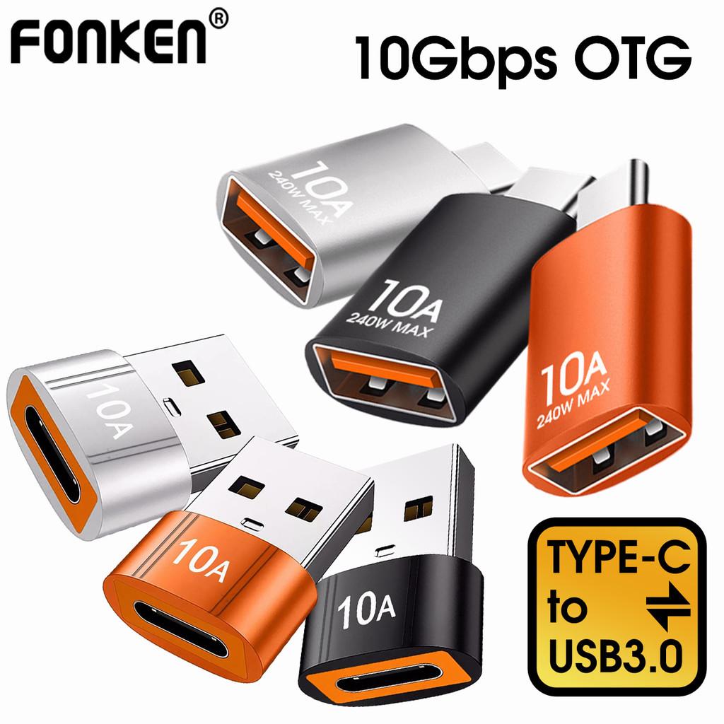 Fonken 10A USB 3.0 Type C Data Adapter Type C OTG Adapter USB C Male To USB Female Converter For ...