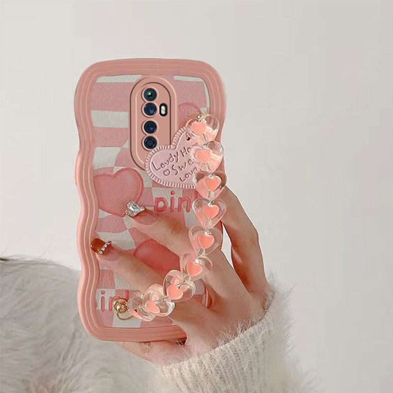 Love Plaid OPPOReno2F 2Z Phone Case Full Cover Soft Case Anti Drop Pink ...