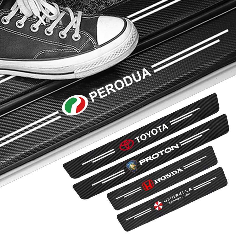 Car Door Sill Protector Stickers Carbon Fiber Car Threshold Sticker ...