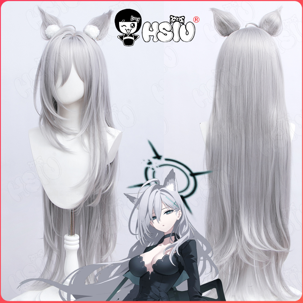 Game Blue Archive cosplay Wig Sunaokami Shiroko Cosplay Wig HSIU 100CM ...