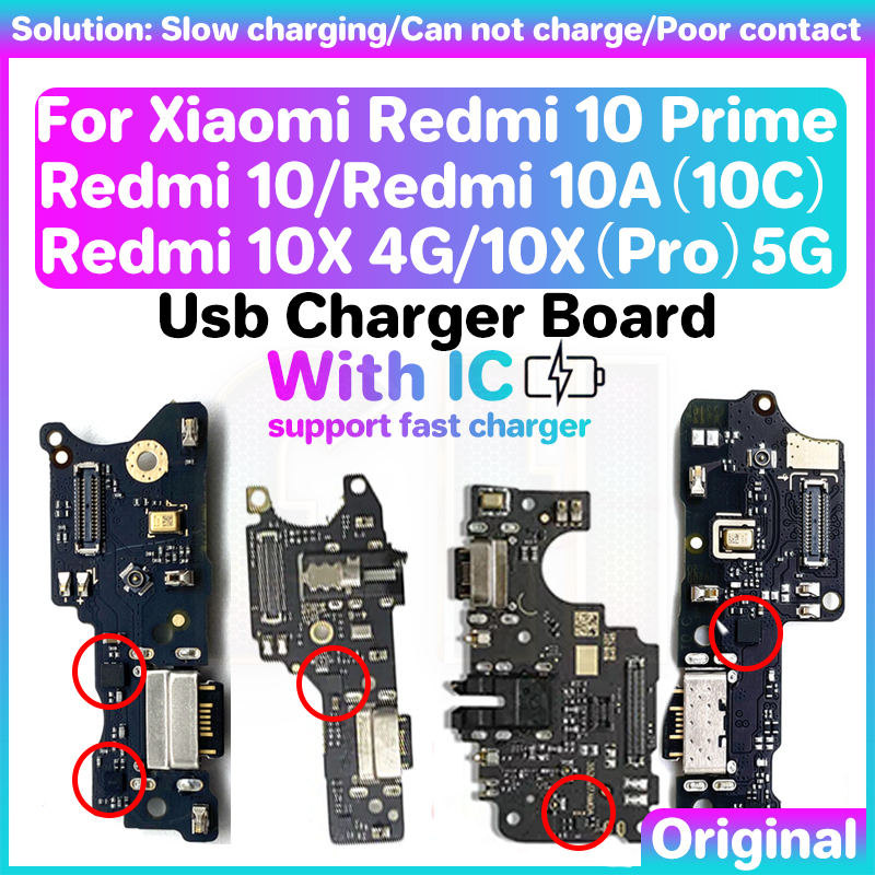 USB Charging charger port board for Xiaomi xm Redmi rm 10 10A 10C 10X ...