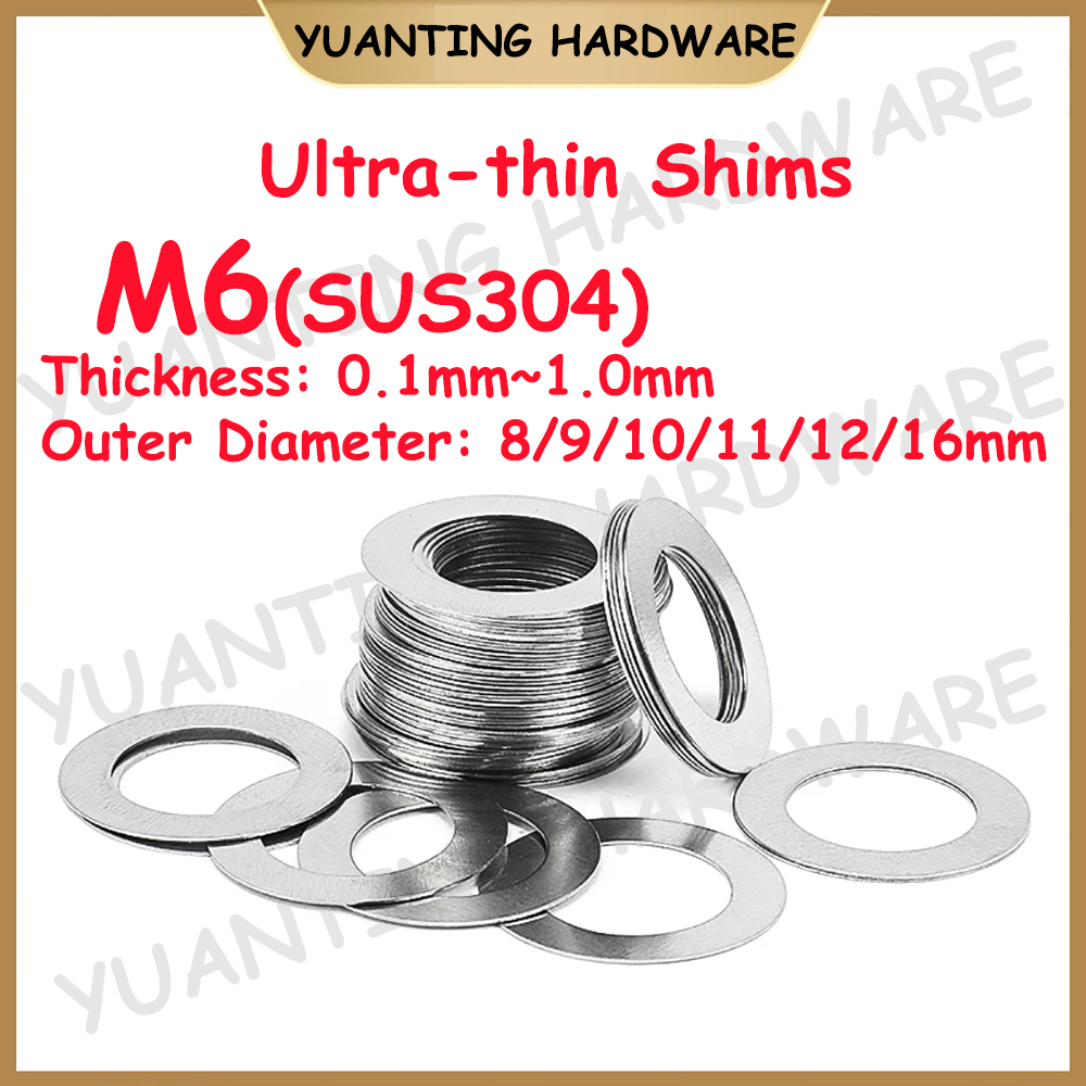 M6 DIN988 SUS304 Stainless Steel Shim Plain Washers Adjusting Ultra ...
