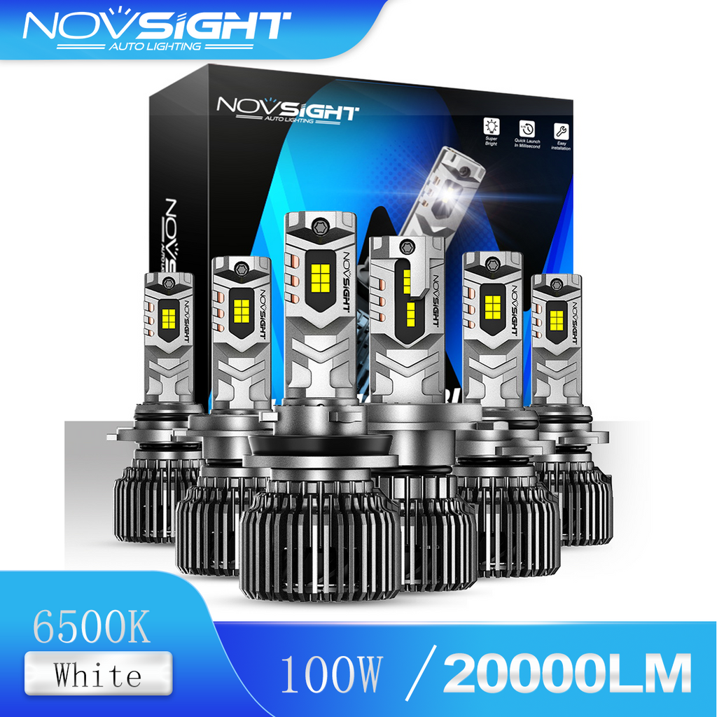 Novsight Newest N75 Car H4 LED Headlight H11 H7 9005 9006 9012 headlamp 100W 20000LM 6500K car ...