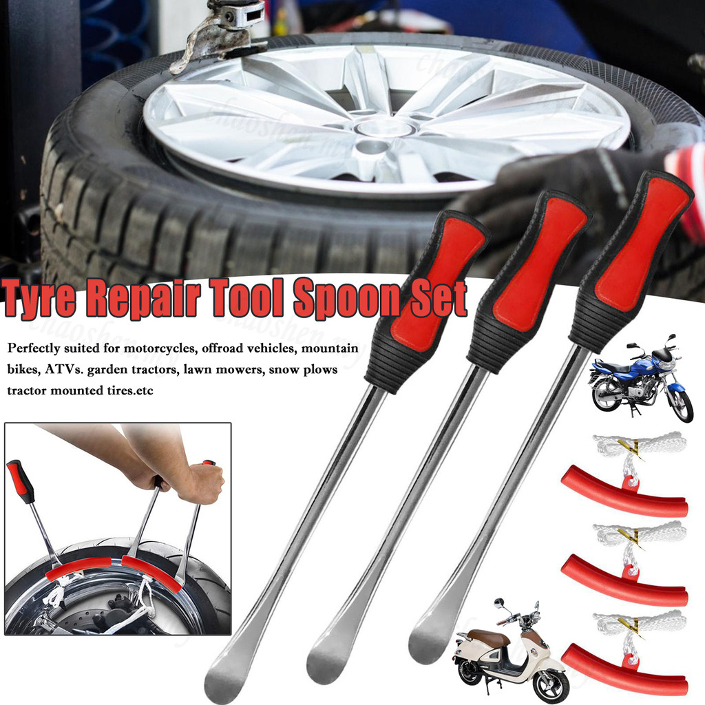 3Pcs Motorcycle Tyre Repair Tool Spoon Set 14.5" Motorbike Tire ...
