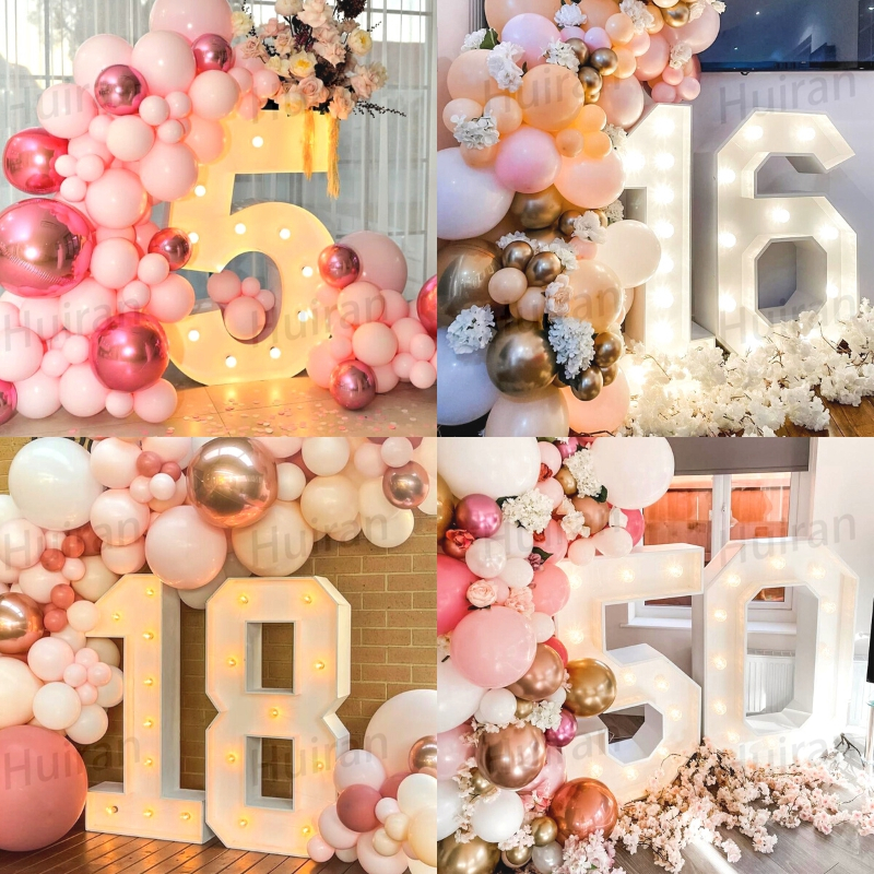 3D 0-9 LED Light Up Number Standee For Birthday Balloons Background ...
