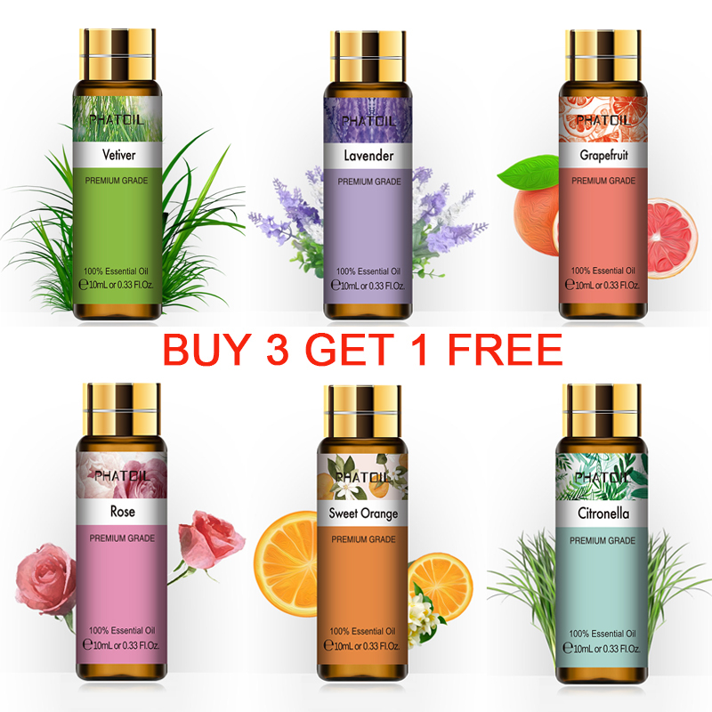 [37 Scents] PHATOIL 10ML Essential Oil with dropper Lavender Vetiver ...