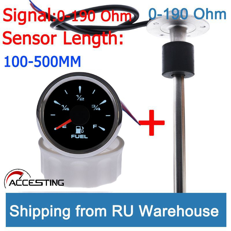100-500mm Fuel Level Sensor + Fuel Level Gauge With 7 Colors Backlit ...