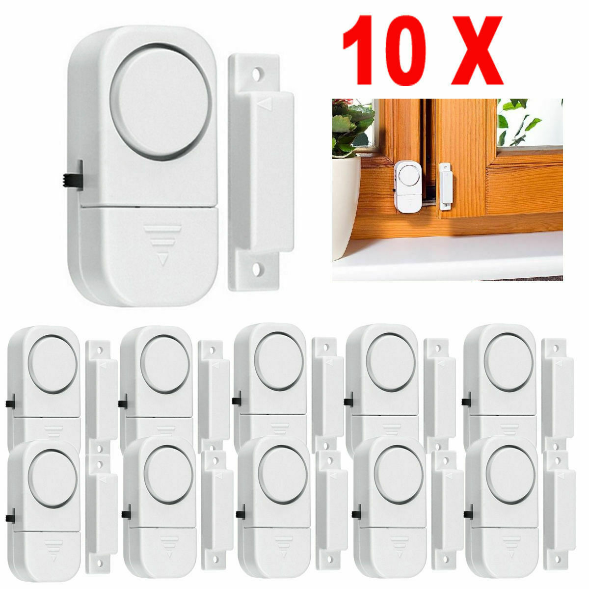 Wireless Door and Window Entry Alarm Burglar Alarm Sensor System SET ...