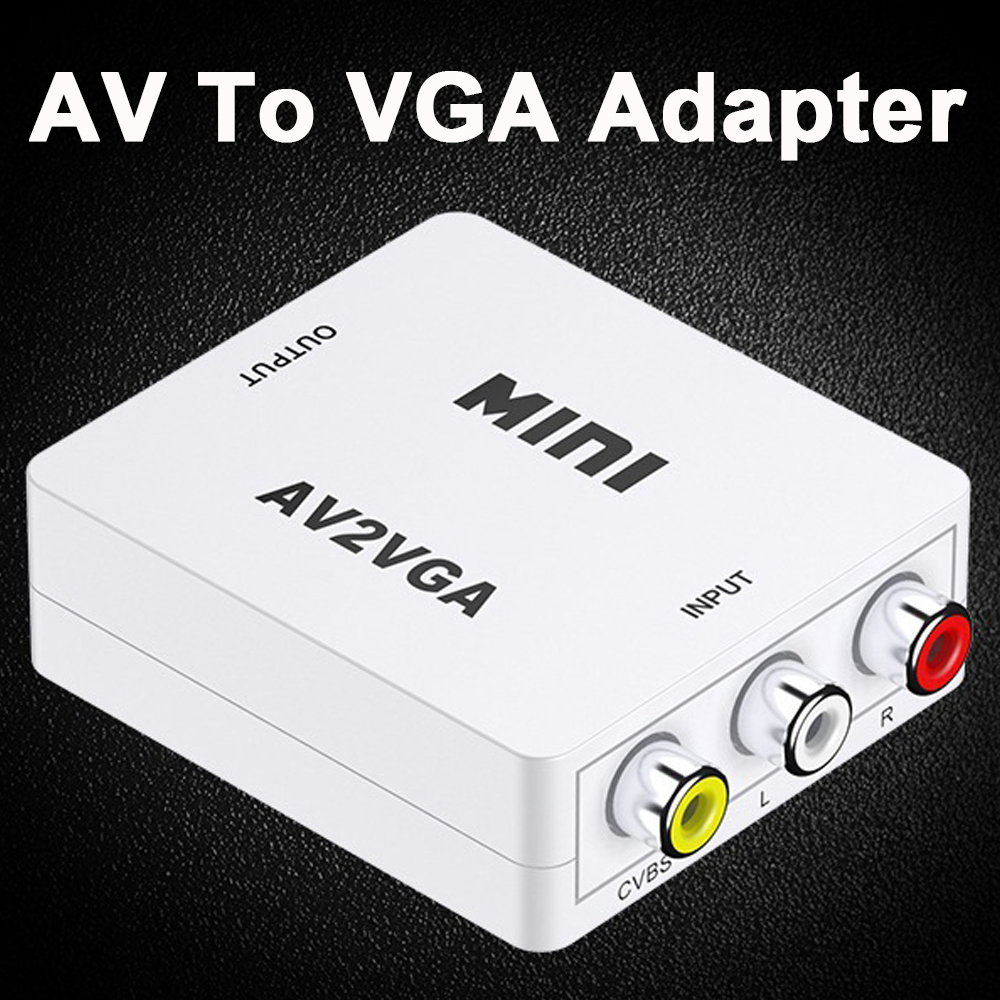 AV RCA CVBS To VGA Video Adapter For TV Box PC Monitor 1080P HDTV Mini ...