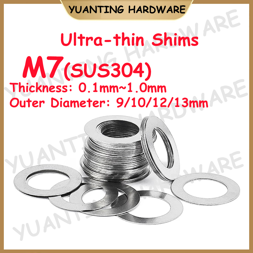 M7 DIN988 SUS304 Stainless Steel Shim Plain Washers Adjusting Ultra-thin Gasket for Cylinder ...