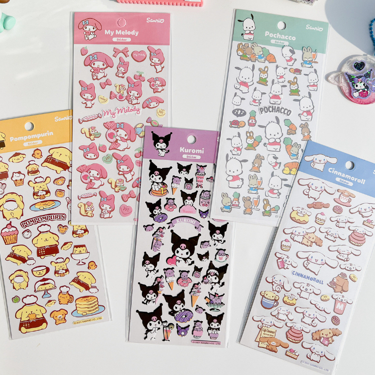 New Cute Sanrio Sweets Series Stickers CinnamorollDIY Ledger sticker My ...