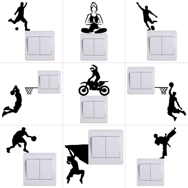 Sport Sticker Gym Wall Switch Fridge Car DIY Decor Decal Football ...