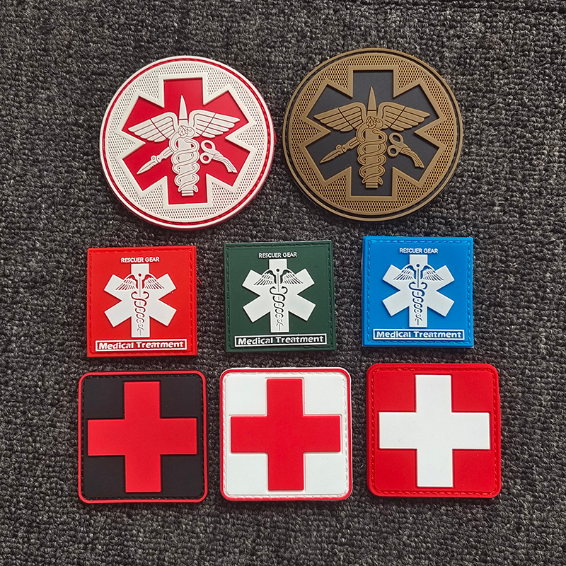 Red Cross Medical Badge MEDIC Tactical Morale Badge PVC Rubber Patch ...