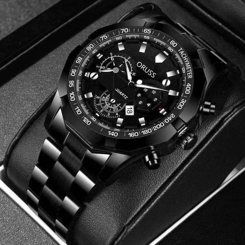 ORUSS 1853 Original Men Stainless Steel Date Waterproof Luxury Business ...