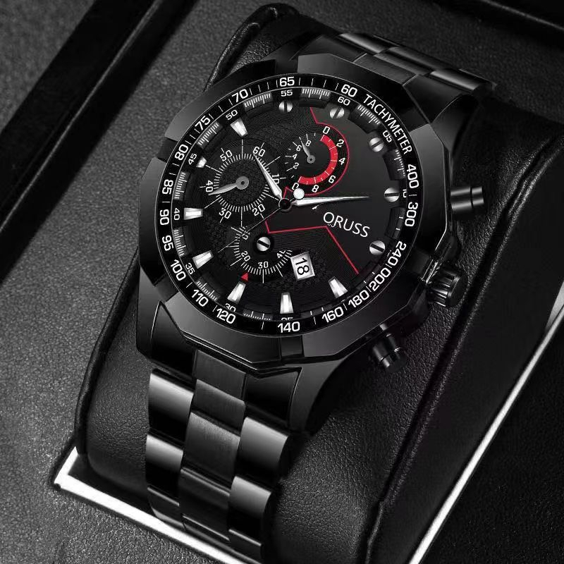 ORUSS 1853 Original Men Stainless Steel Date Waterproof Luxury Business ...