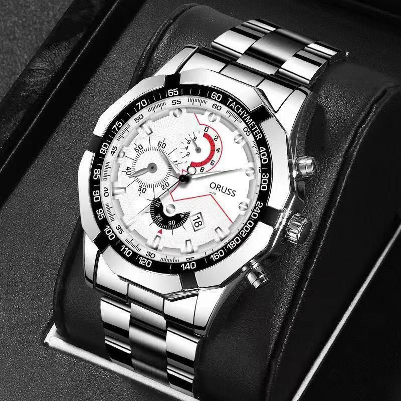ORUSS 1853 Original Men Stainless Steel Date Waterproof Luxury Business ...