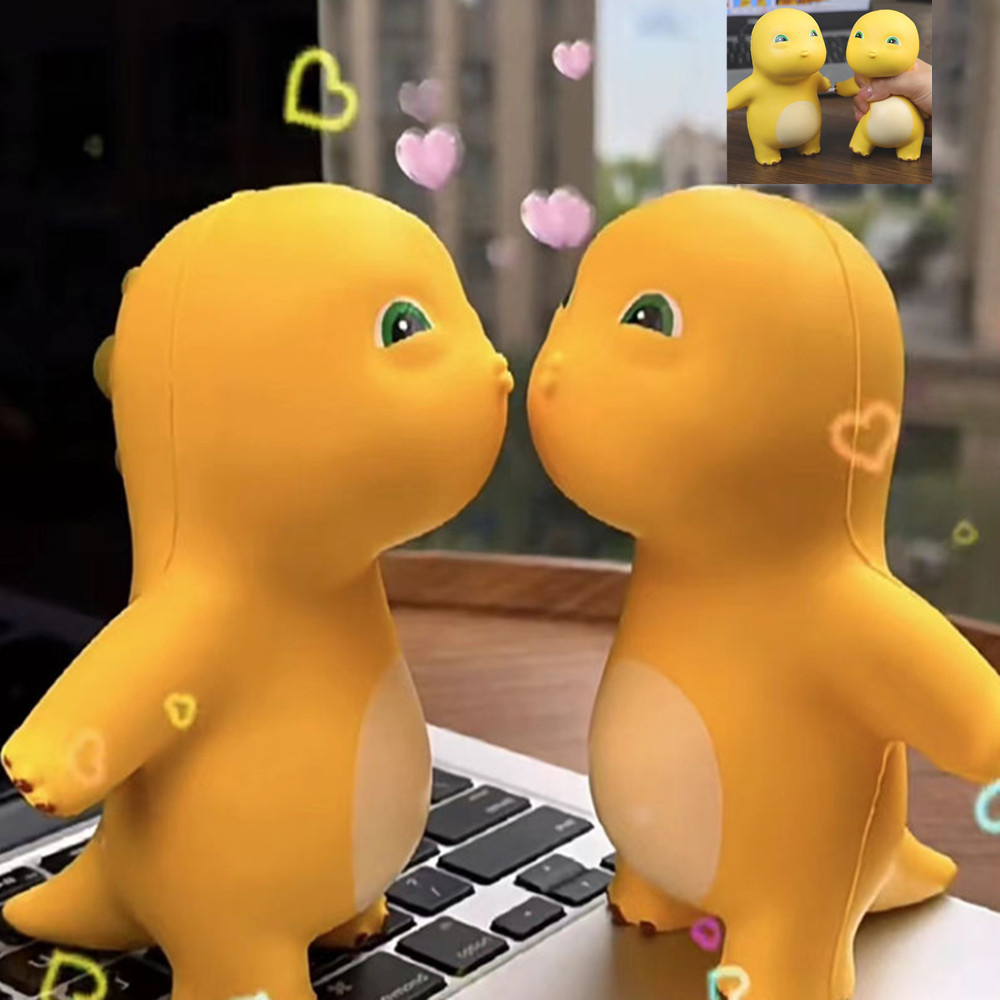 XJ- Little Milk Dragon Stress Relief Toy Dinosaur Elastic Peach Squeeze ...