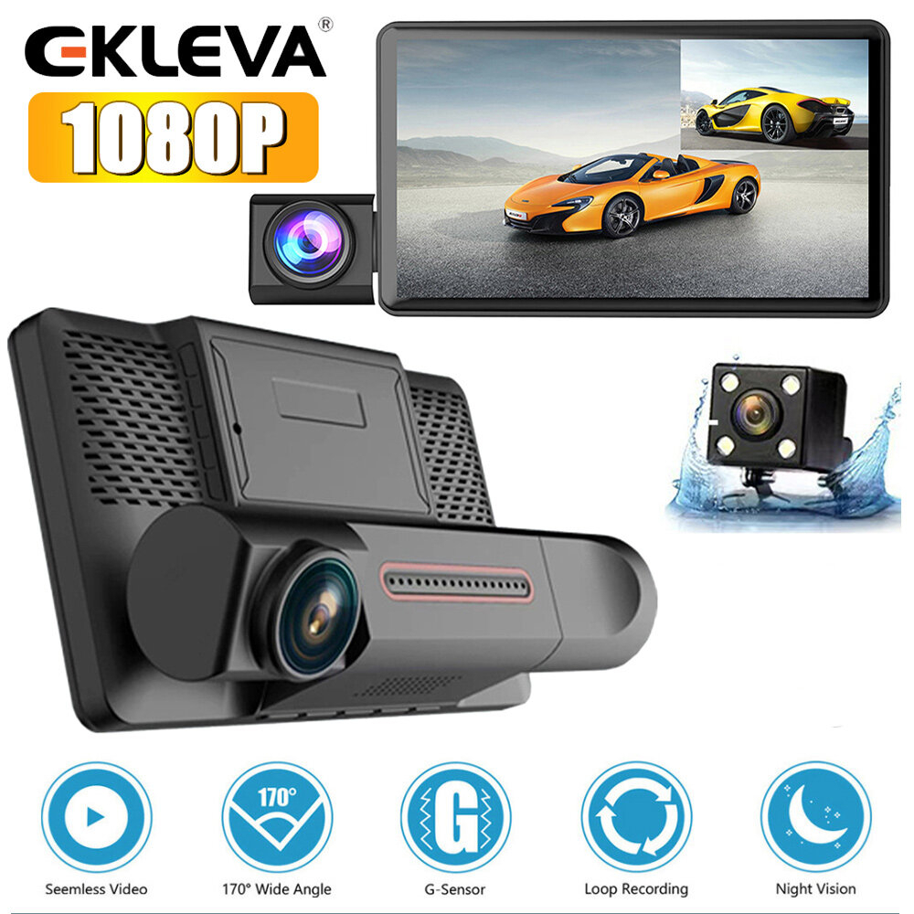 EKLEVA 1080P DVR Front Cabin And Rear Car Dash Camera (4") | Shopee ...