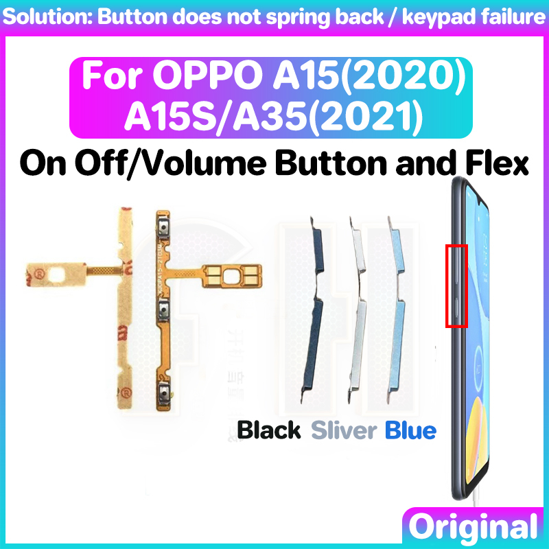 For OPPO OP A15 A15S A35 S 2020 2021 Side key Switch Power ON OFF Key Mute Volume control Button ...