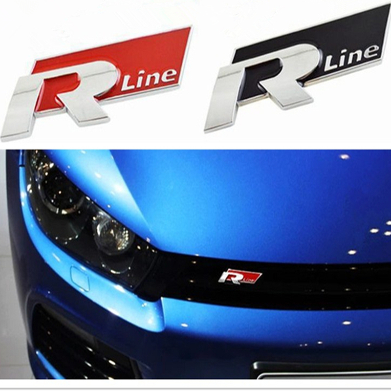 1Pc New Metal 3D Car Auto Rline Sticker Emblem R Line Badge for ...