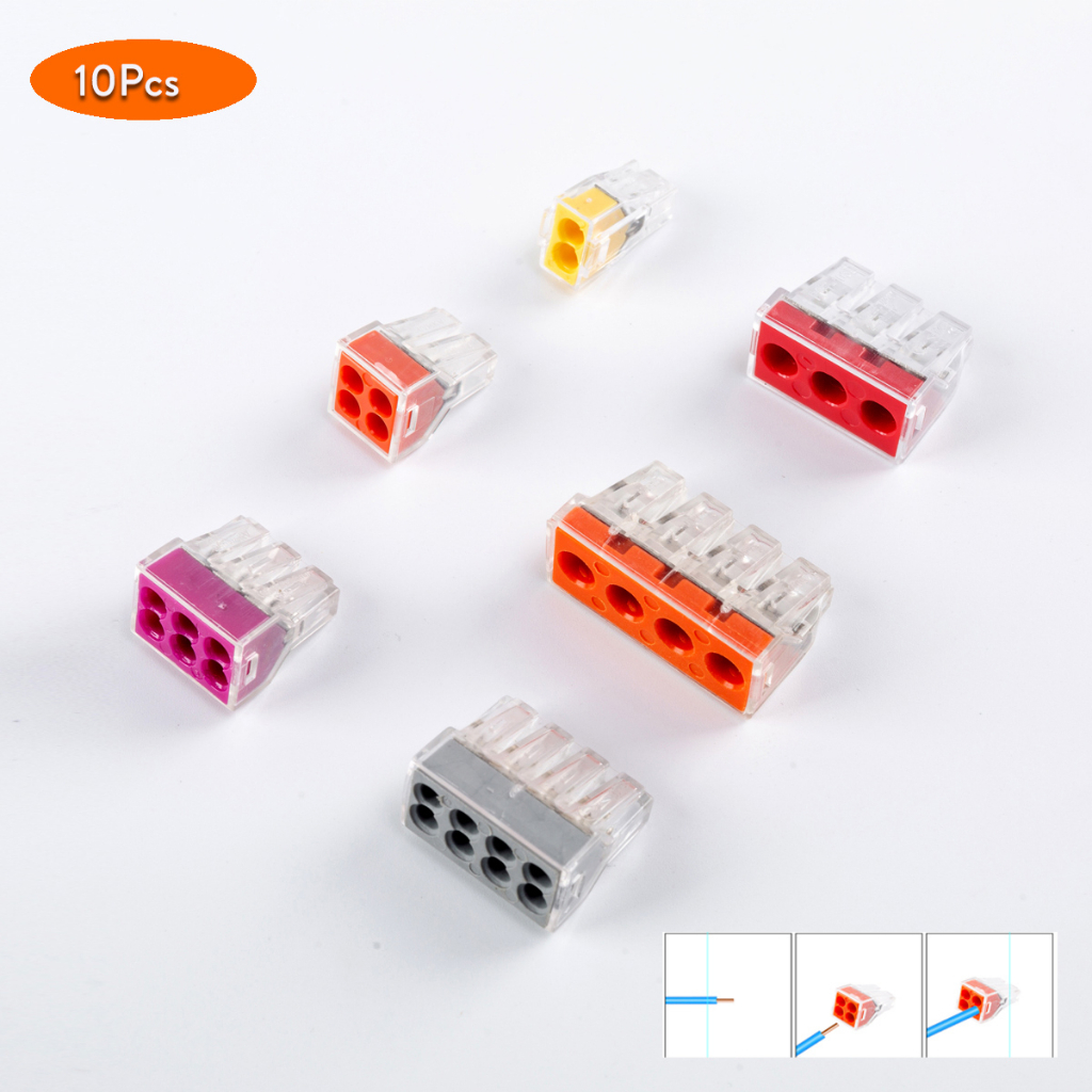 10PCS Wire Connectors PCT-102/104/108 Compact Mini Fast Wiring Cable ...