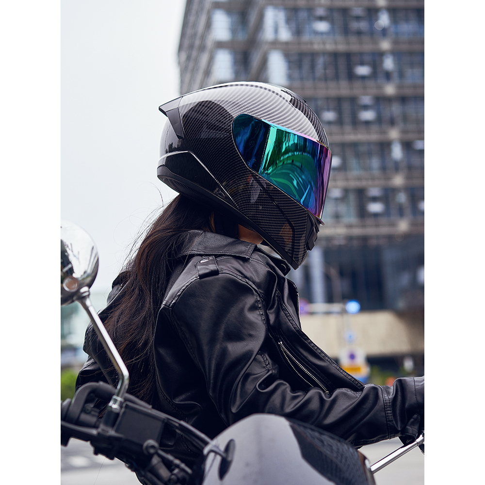 Safety Motorcycle Full Face Dual Lens Racing Helmet | Shopee Malaysia
