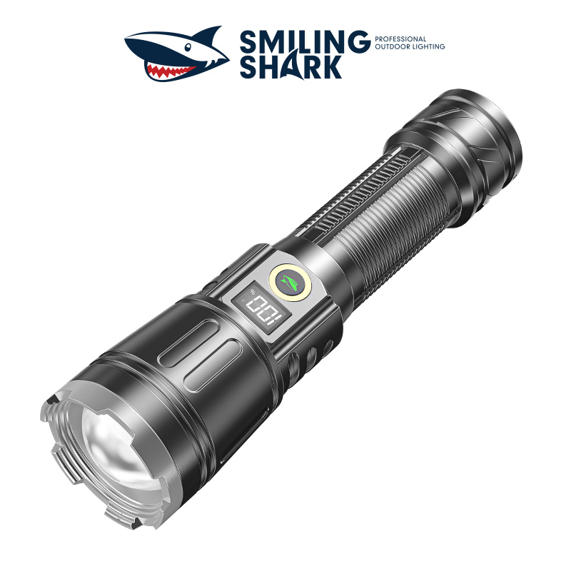 Smiling Shark SD5501 Led Torch Light 10000 Lumens Super Bright Flashlight Powerful with Power ...