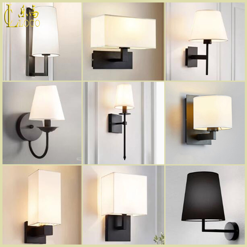 LOCO LED Wall Lamp Indoor Black Iron Wall Light Bedroom Bedside Lamp ...