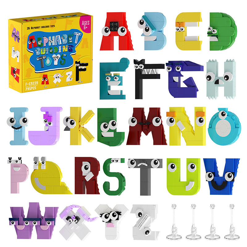 Alphabet Lore Building Block Toys Creative Uppercase ABC Letters Animal ...