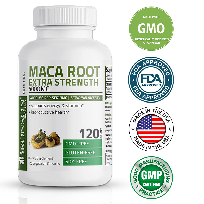 Maca Root Extra Strength 4000 mg, Vegetarian, Gluten Free, Non-GMO ...