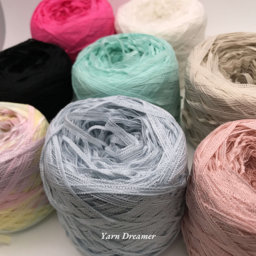Benang kait Tape Yarns Summer Knitting Yarn Cool Yarn DIY Crochet yarn ...