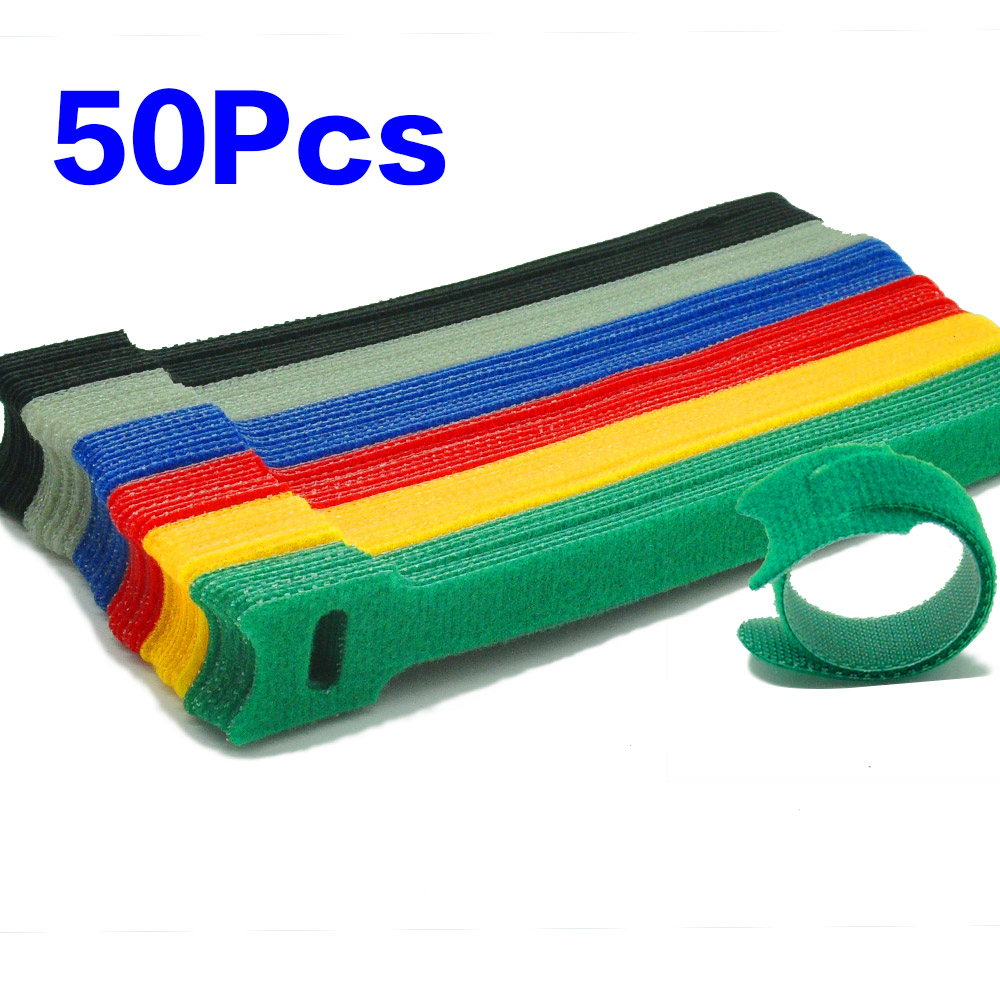 10/50PCS Releasable Cable Ties Colored Plastics Reusable Cable Ties ...