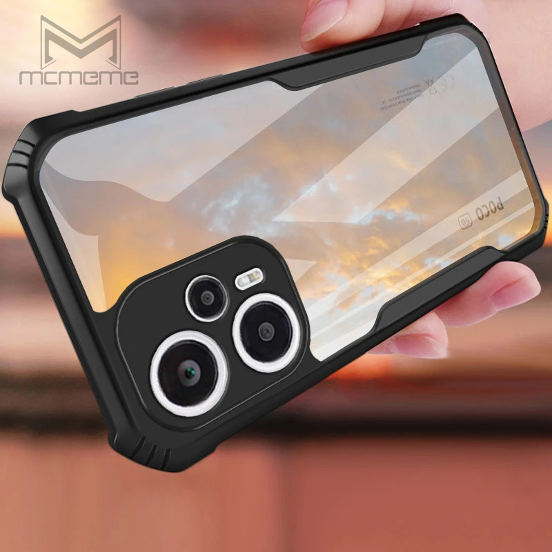 Clear Shockproof Acrylic Case Xiaomi POCO X6 C65 F5 M6 M5 M5s X4 X3 Pro ...