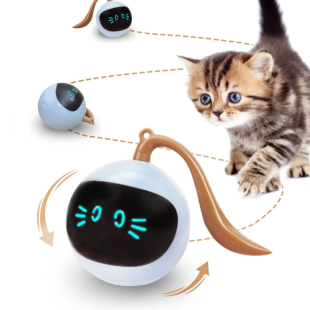 Interactive Dog Cat Ball Toy USB Charging Indoor Puppy Cats Automatic ...