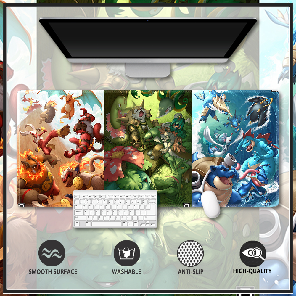 Bandai Pokemon Customised Mouse Pad Gaming Table Mat Stitched Edge ...