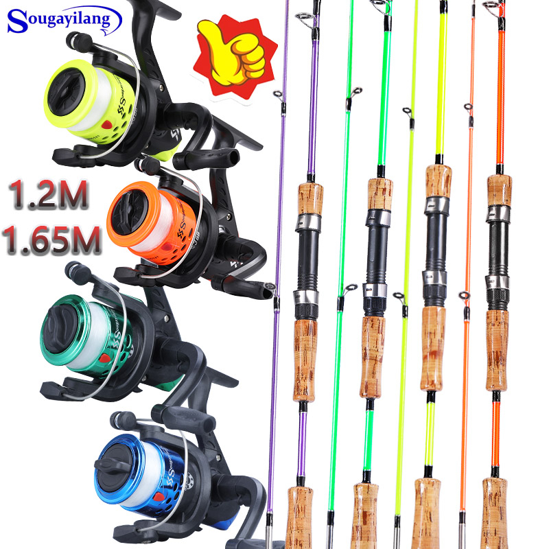Sougayilang Spinning Fishing Rod Reel Set 5.2:1 Fishing Reel With ...