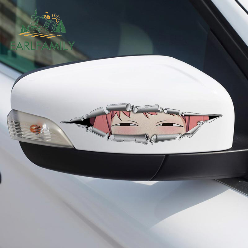 EARLFAMILY 13cm Spy x Family Anime Car Sticker Anya Forger Peek ...