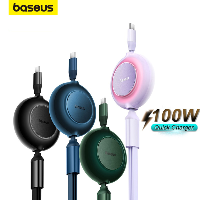 Baseus 3 in 1 Retractable 100W/66W Fast Charging Data Cable | Shopee ...