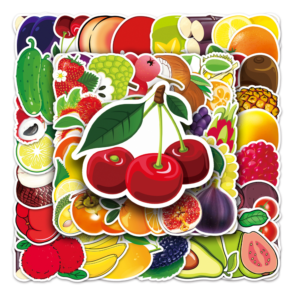 50 Piece Funny Fruit DIY Creative Motor Stickers Car Stickers Helmater ...
