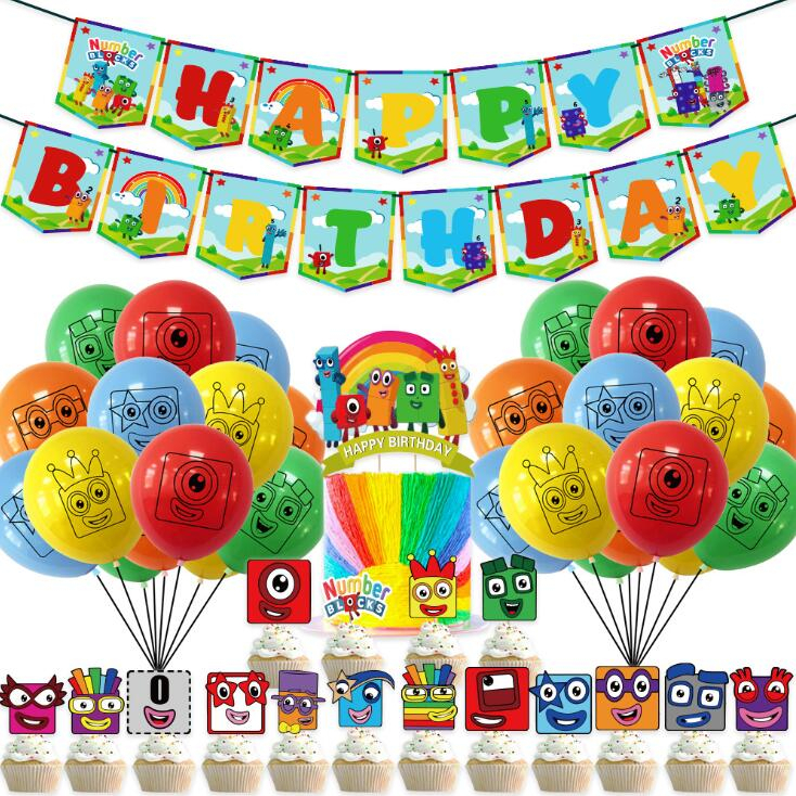 Number blocks Party Decoration Numberblocks Theme Party Supplies with ...