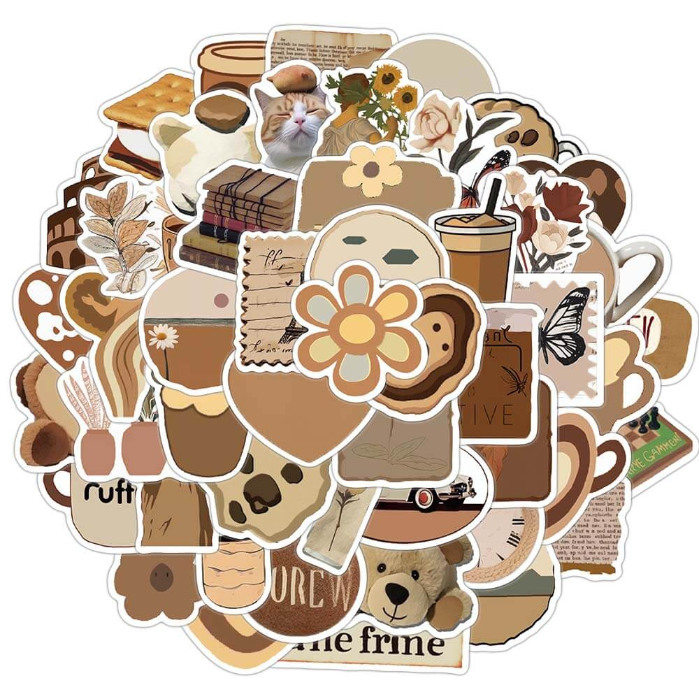 [Large stickers]50pcs Ins Style Cool Brown Art Graffiti Stickers for ...