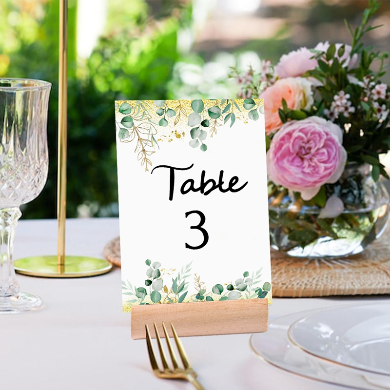 10PCS Table Numbers Cards For Wedding Reception Gold Leaves Wedding ...