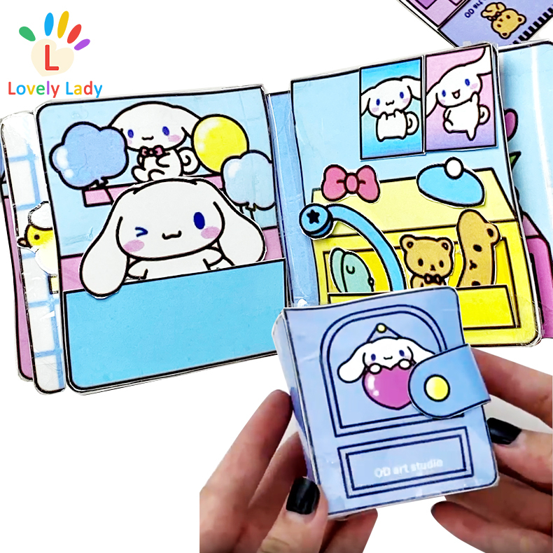 Toy Book mini Cinnamon Dog diy Dollhouse Paper Doll Children Quiet Book ...