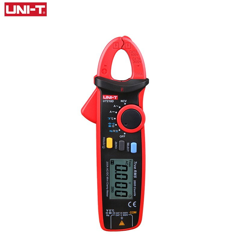 UNI-T UT210D True RMS 200A AC DC Mini Digital Clamp Meter Voltage ...