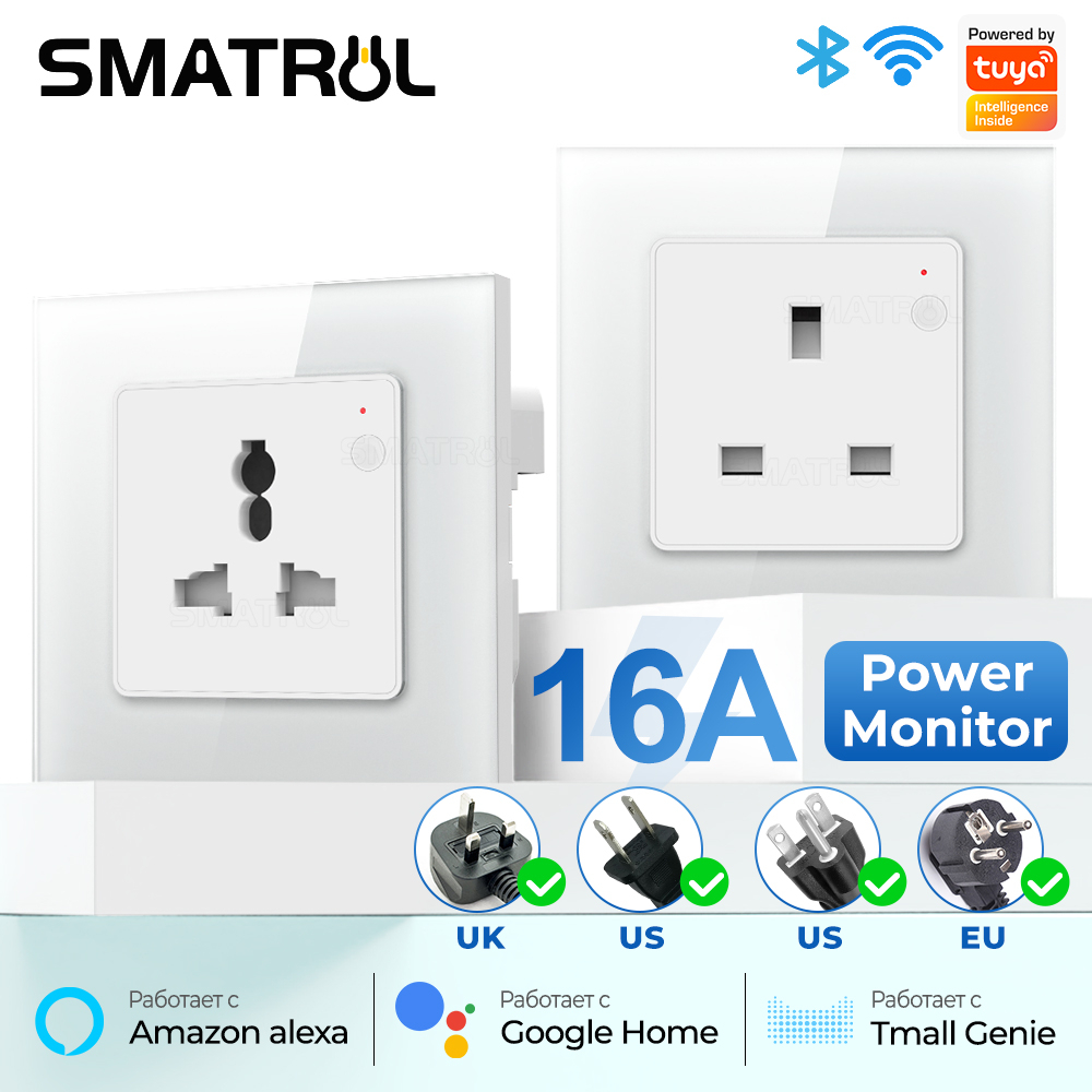 SMATRUL Wifi Plug Smart Socket Universal US EU UK Plug Power Monitor ...