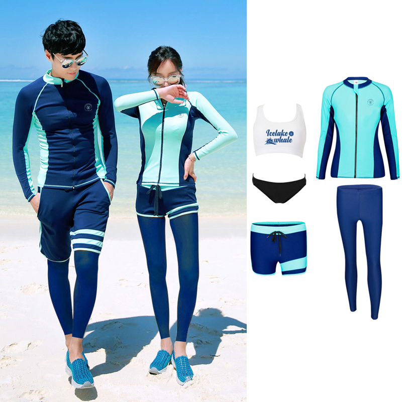 3/5 Pieces Beachwear Man Women Swimwear wetsuit Beach Surf Suit Couple ...