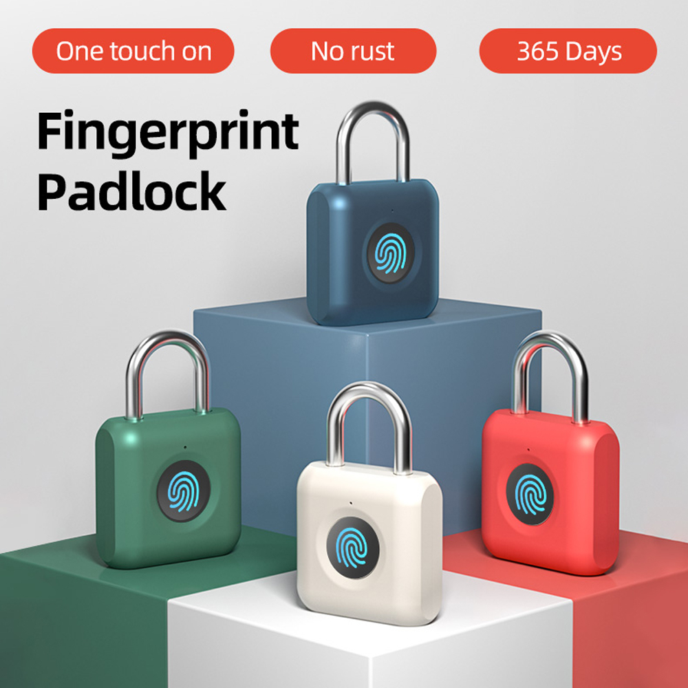 Keyless USB Rechargeable Door Lock Fingerprint Smart Padlock Quick ...